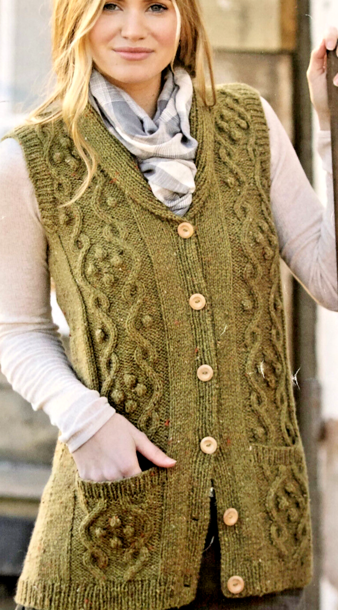 Aran Vest Knitting Pattern NEW Knitting Pattern: Easy Cable V Neck