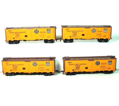 4 HO Orange Fridge Reefer Box Car Southern Pacific Fruit Express PFE ...