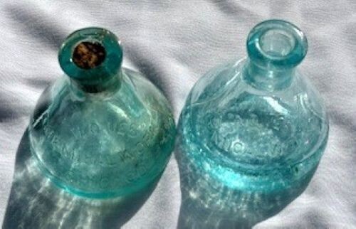 Antique American Cone Ink Bottle Pair Embossed Jacques Chemical Works ...