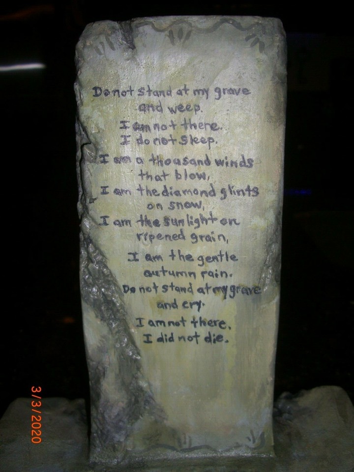 10" Gothic Tombstone Grave Haunting Epitaph Poem #2 Incense Burner ...