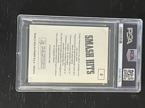 1995 AEROSMITH Panini Smash Hits Stickers Steve Tyler Joe Perry PSA 8 ...
