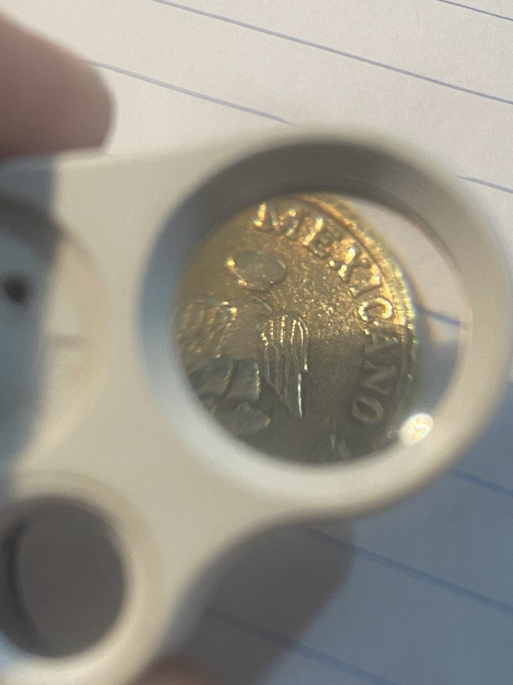 TWO 1865 Mexico Miniature 10k Maximiliano Gold Coins .8 Gram Junk ...
