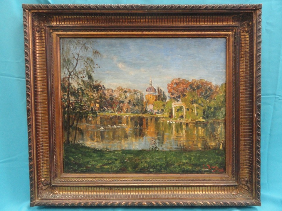GIOVANNI RAVA (1874-1944) IMPRESSIONIST PAINTING MASTERPIECE "LAGOON ...