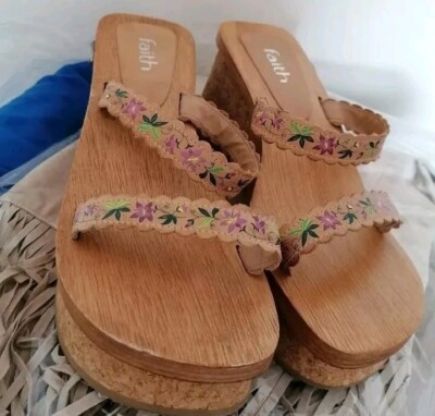 Y2k Vintage Faith Cork Wedges Boho Fairycore 6 | eBay UK