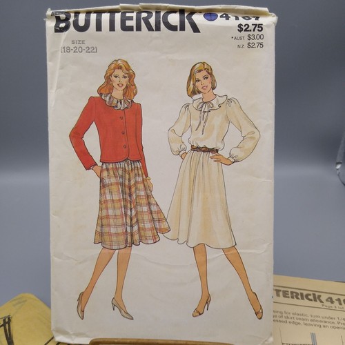Vintage Sewing PATTERN Butterick 4167, Misses 1980s Jacket and Dress ...