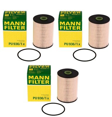 NEW Set of 3 Mann Filter Diesel Fuel Filter For 2.0-Liter TDi Beetle ...