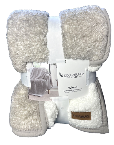 Koolaburra by UGG Wiona Classic Sherpa Throw Blanket Birch/Goat Melange ...
