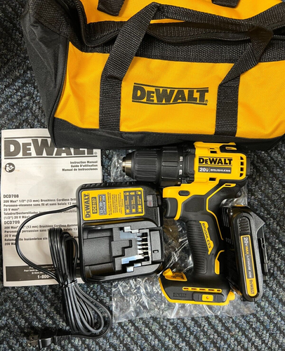 Dewalt DCD708 20V Max 1/2" Atomic Compact 2 Speed Brushless Drill ...