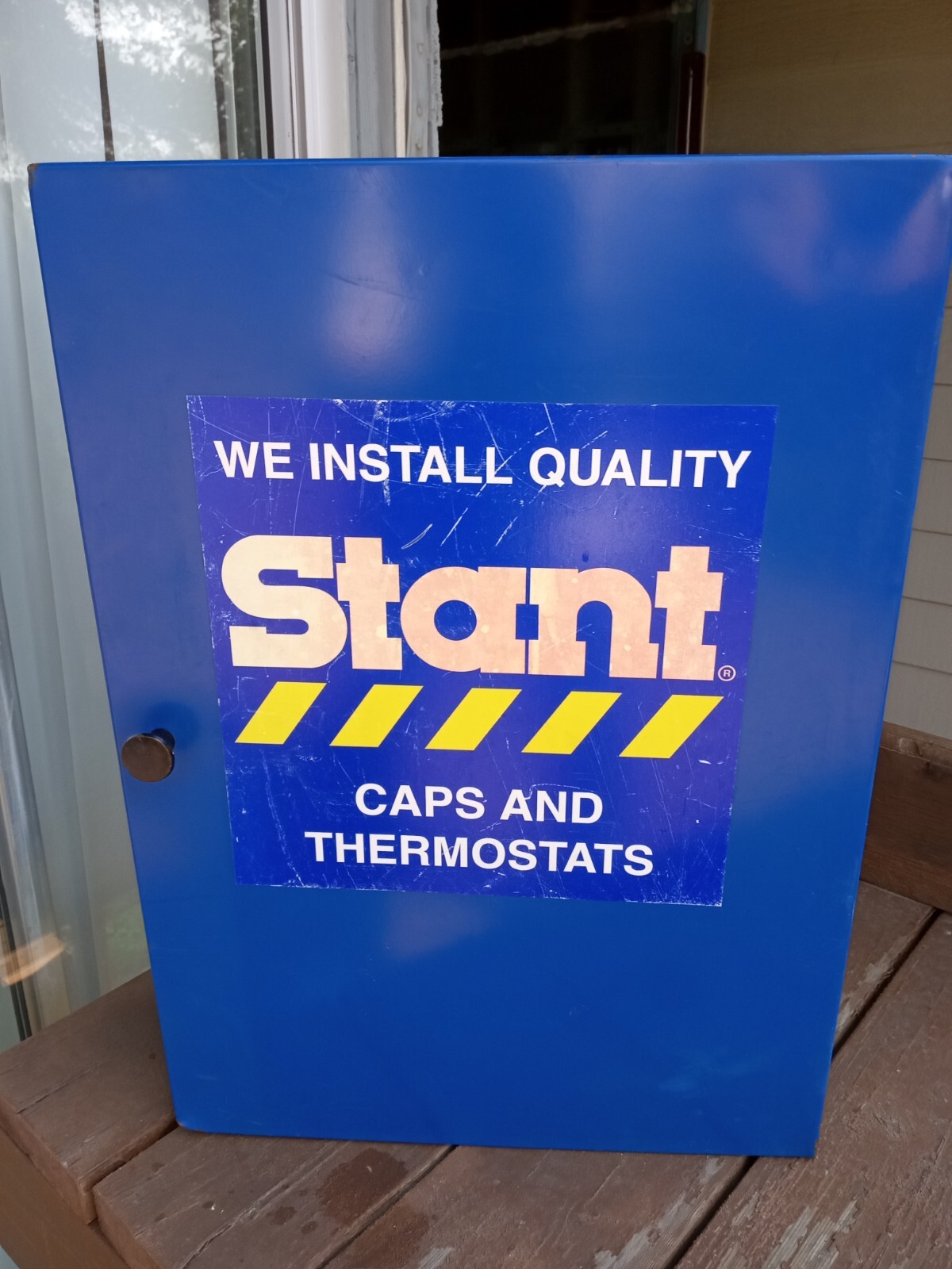 RARE VINTAGE STANT RADIATOR METAL CABINET GAS STATION GARAGE MAN CAVE ...