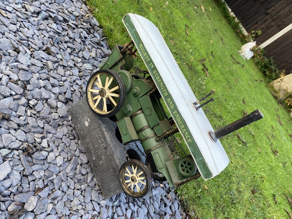 STEAM ENGINE LARGE TIN PLATE TRACTION ENGINE VINTAGE TOY 1950s | eBay UK