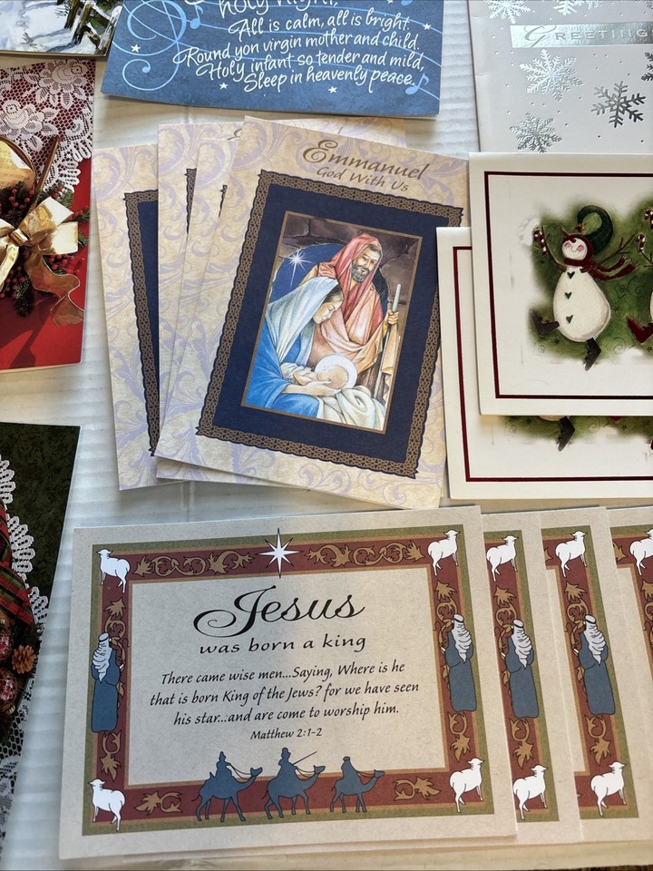 Lot Of 55 New Christmas Cards W/ 52 Envelopes Assorted, Unused, Open ...