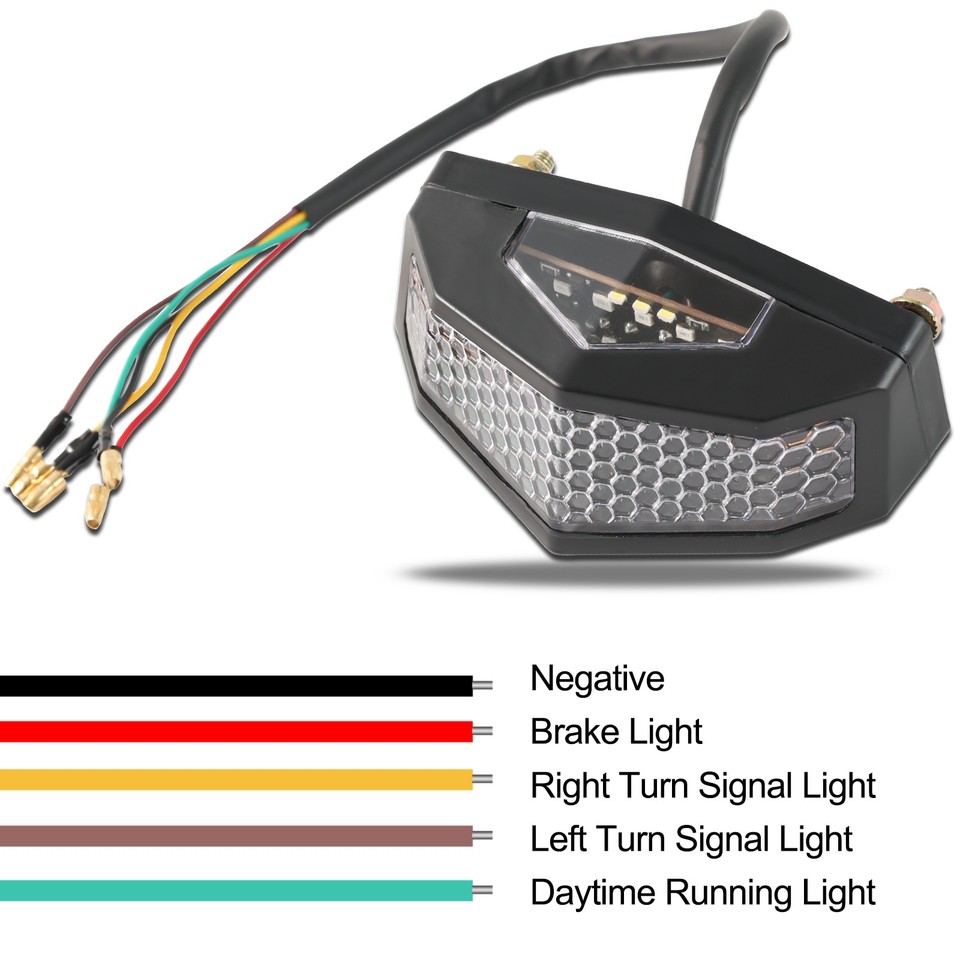 Stop Red Light License Plate Rear Motorcycle Tail Brake Stop Turn Signal Lamp | eBay UK