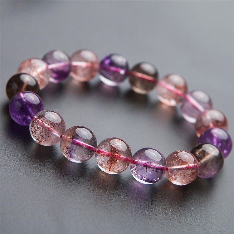Natural Super Rare Seven Lepidocrocite Melody Stone Beads Bracelet 13mm ...