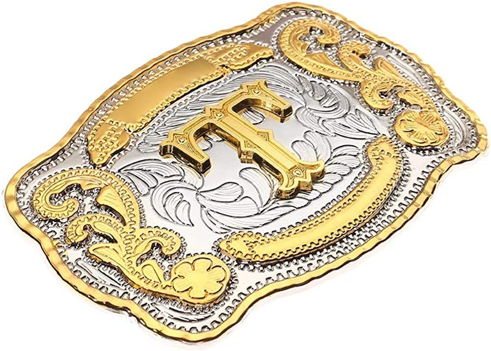 INITIAL (T) BELT BUCKLE LETTER COWBOY WESTERN RODEO TEXAS STAR Hebillas ...