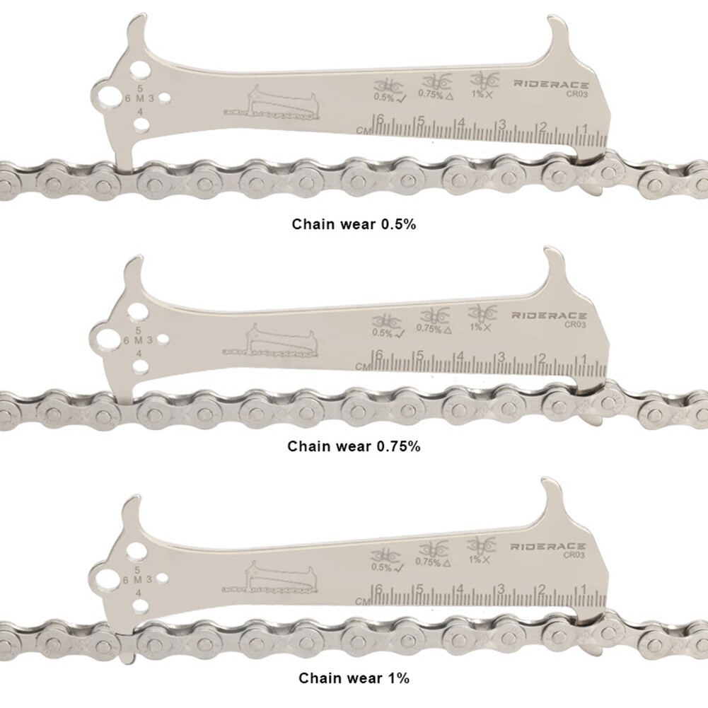 Chain Checke Ruler Cycling Replacement Indicator Measuring Ruler Silver ...