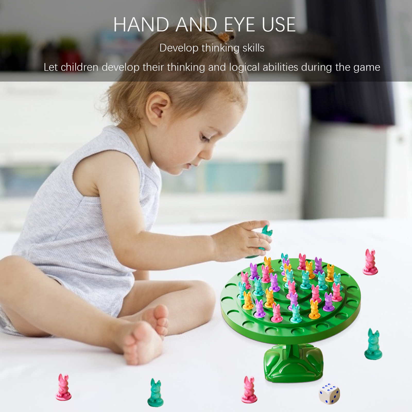 Balancing Game Children Interactive Balance Tree Bunny Counting Toys ...