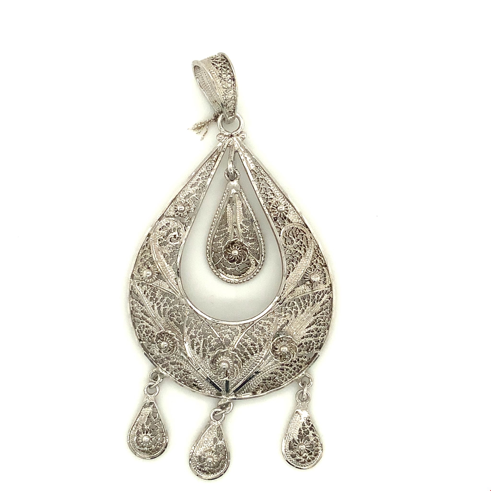 Antique Signed Van Lou Sterling Filigree Ornate Teard… - Gem