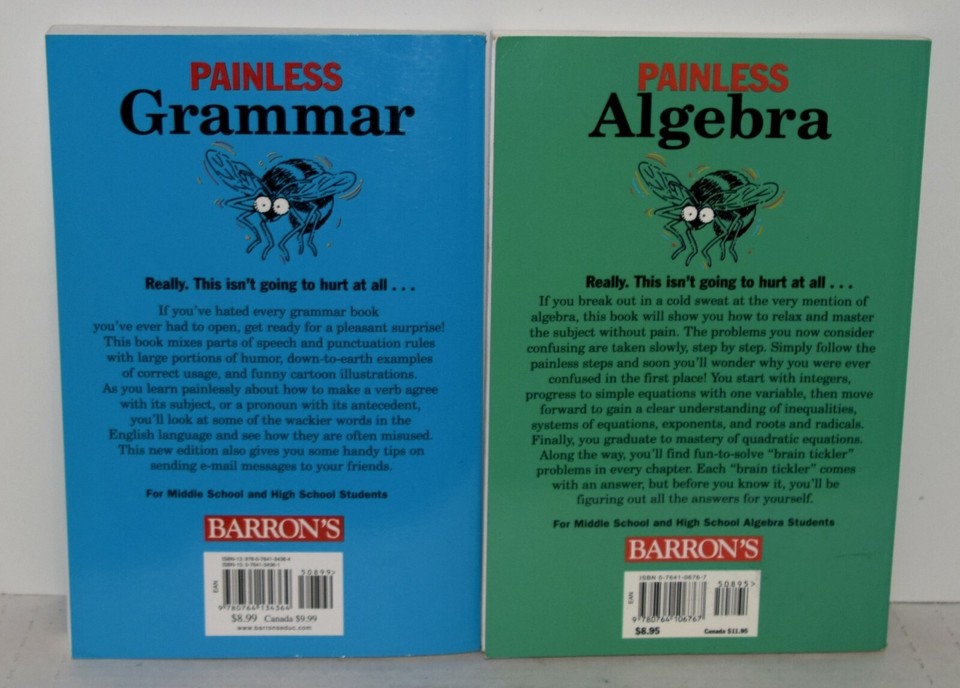 Lot of 2 Painless: Painless Algebra & Painless Grammar FREE SHIPPING ...