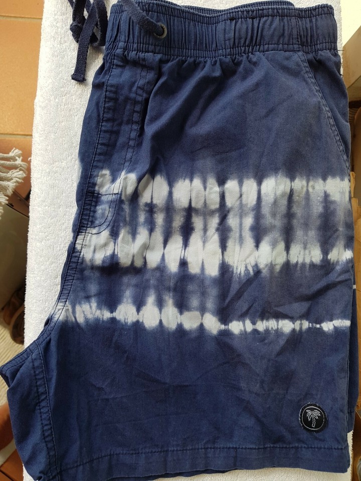 Men's Boys Girls Die Tied Blue Cotton Pocketed Shorts Draw String Sku ...