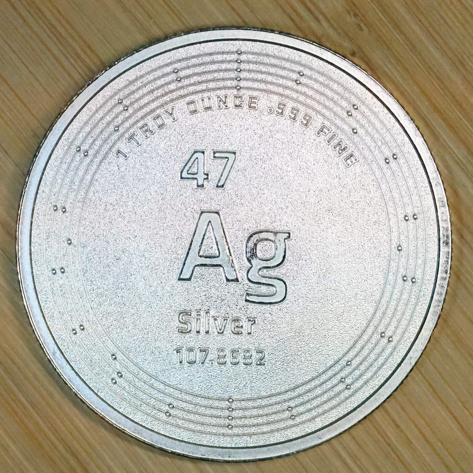 1 oz .999 Fine Silver Elemetal Round Ag Symbol | eBay