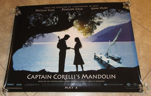 CAPTAIN CORELLI'S MANDOLIN rare movie poster NICOLAS CAGE, PENELOPE ...
