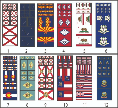 U.S. US American State Flags 1/10 - 1/5 Scaled RC Stickers - Traxxas ...