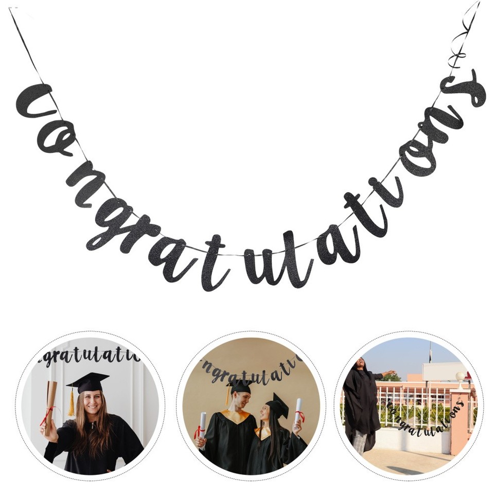 Graduation Decorations Congratulations Banner Background Banners | eBay ...