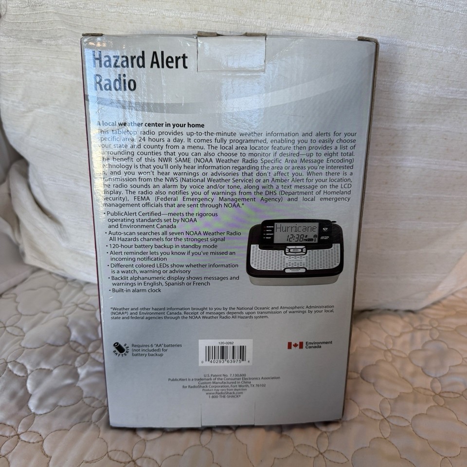 Radio Shack 12-262 Hazard Alert Weather Radio NOAA public Alert NEW | eBay