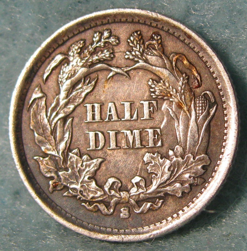 1866-S Seated Liberty Silver Half Dime Razor Sharp AU-Uncirculated US ...