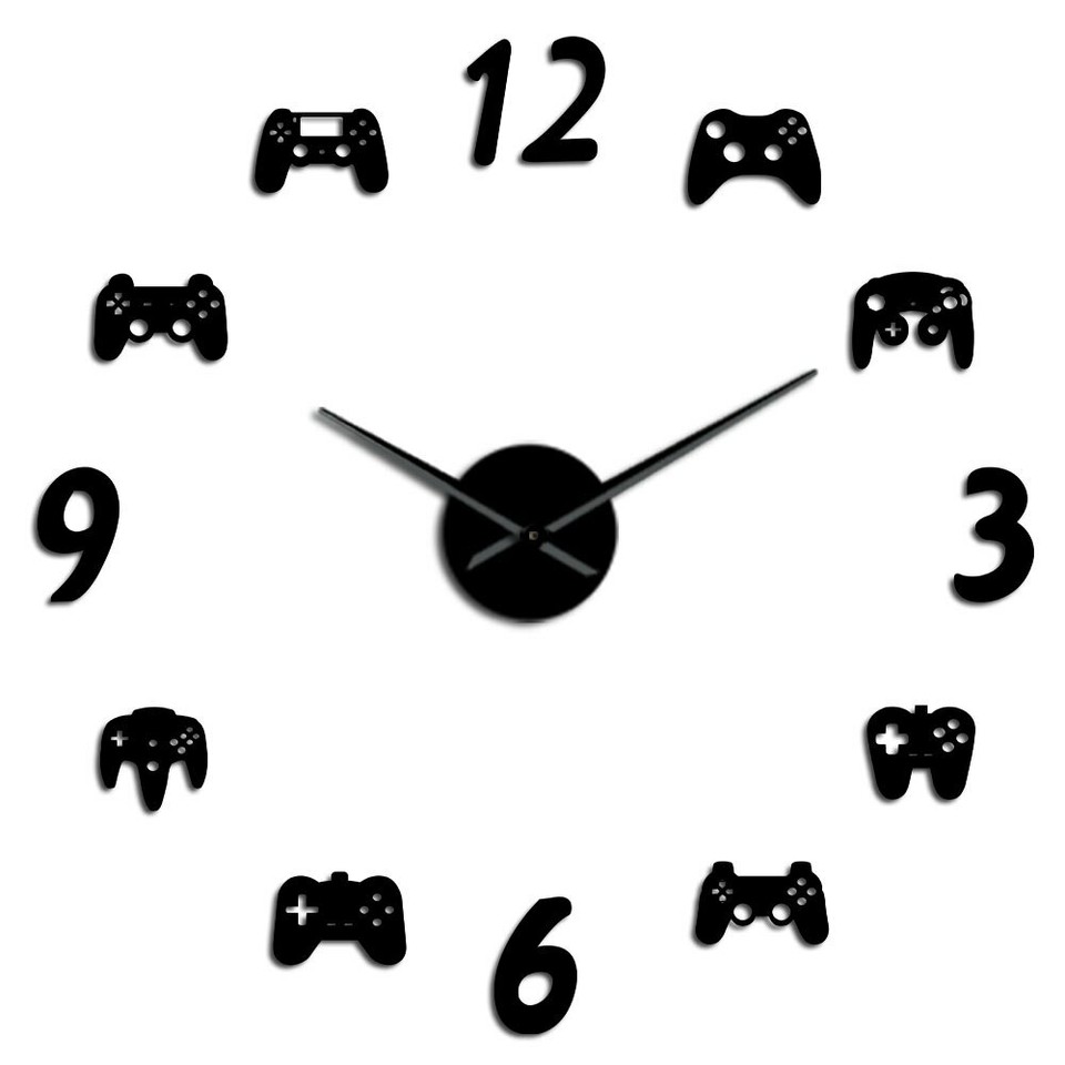 Stick On The Wall DIY Clock Game Room Console PS4 Controller Frameless ...