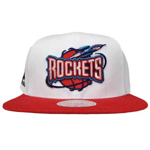 Houston Rockets Mitchell & Ness NBA Snapback Hat Cap 3D Logo White Red ...
