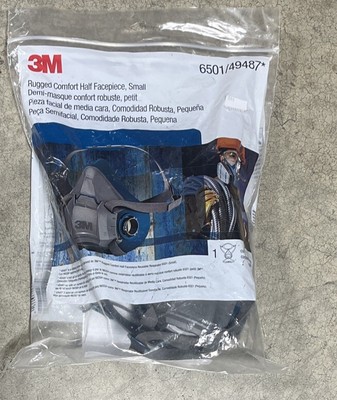 NEW 3M 6501 49487 Rugged Comfort Half FACE MASK Reusable Respirator SM ...