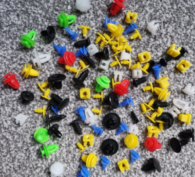100x Universal Mixed Car Various Plastic Rivet Fastener Door Push Pin ...