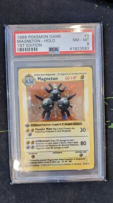 Magneton 9/102 Base Set Shadowless 1st Edition Holo Rare Pokemon PSA 8 ...