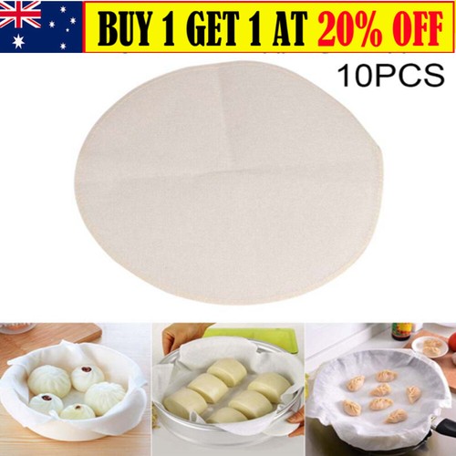 10PCS 30/36cm Cotton Cloth Steamer Buns Dumpling Steaming Sheet Liner ...