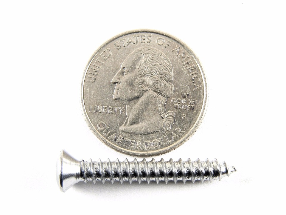 GM Chrome Interior Screws- #10 x 1" to 1-1/2" Long Oval Head- 75pcs ...