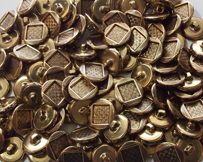 24 Antique Gold Inset Square Metal Buttons 3/4" | eBay