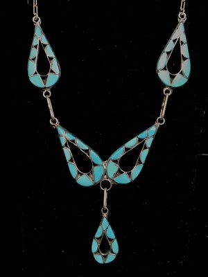 Stunning Turquoise Necklace and Earring Set - Stamped: EJB Zuni | eBay