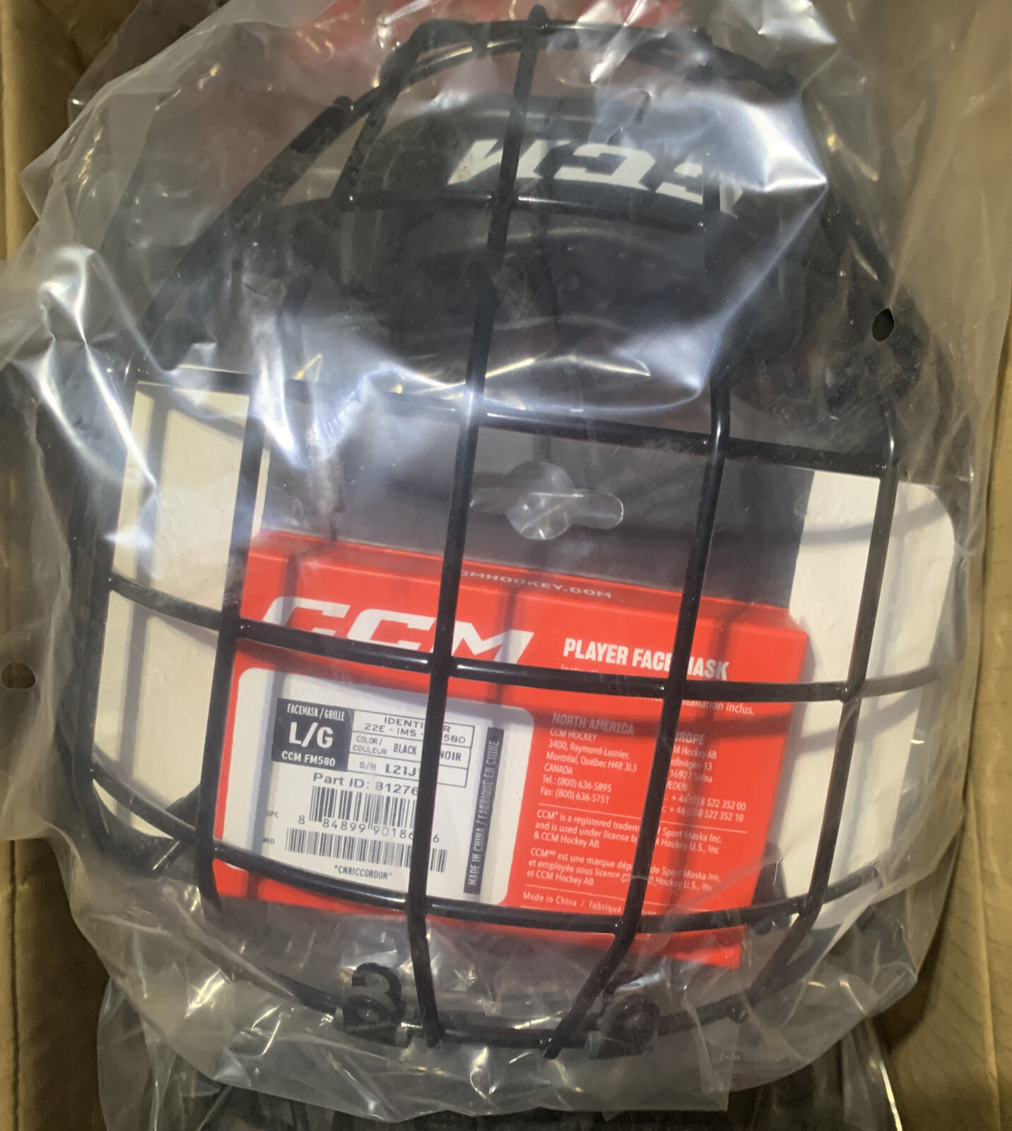 CCM+Fm580+Black+Hockey+Helmet+Cage+Face+Mask+Size+Large for sale online ...