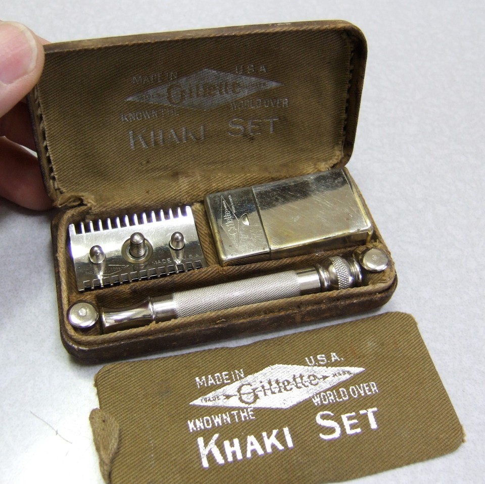 Gillette Serial #F73935 1918 US Army WWI Military Khaki DE Safety Razor ...