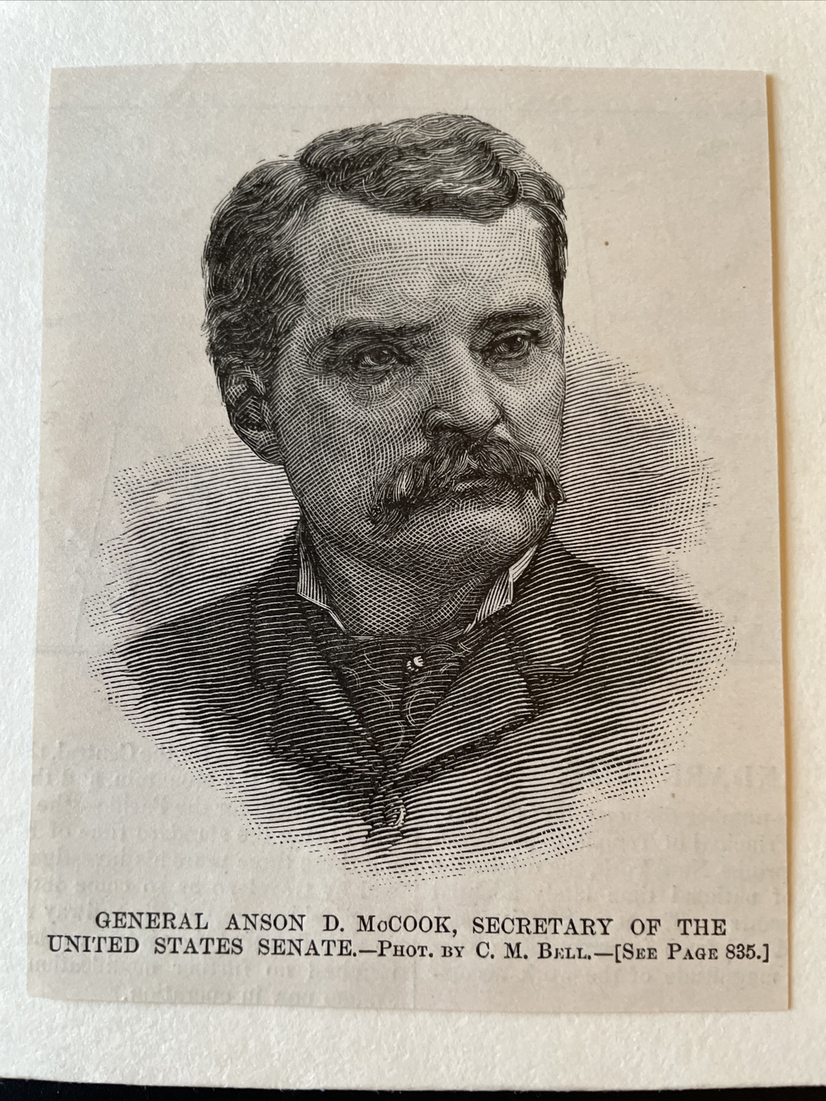 General Anson D. McCook Secretary of Senate 1884 Harper's Weekly Sketch ...