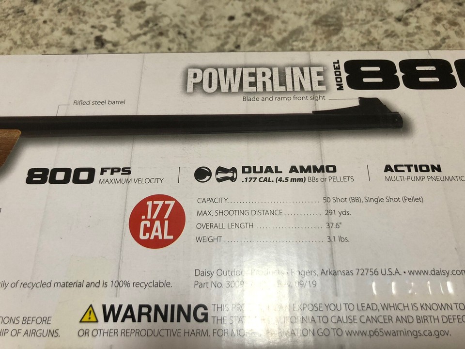 Daisy Powerline Model 880 Dual Ammo .177 or 4.5mm, 800fps, Multi Pump ...