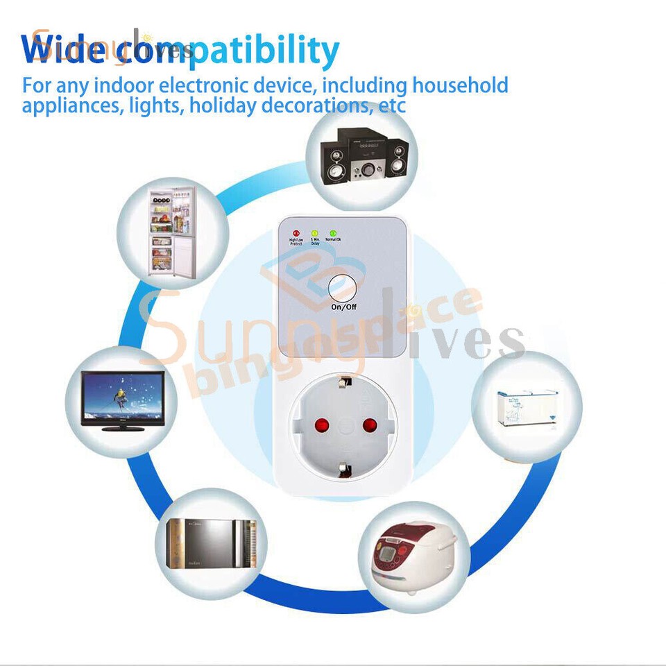Automatic Voltage Protector AC 220V Power Surge Safe Protector Socket ...