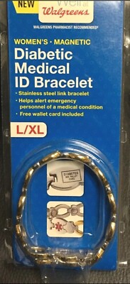 Walgreens•Women's ~Magnetic Diabetic Medical ID Bracelet (L/XL) | eBay