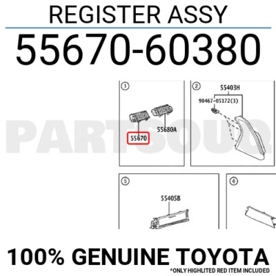 5567060380 Genuine Toyota REGISTER ASSY 55670-60380 | eBay