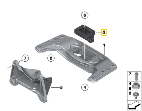 BMW 5 TOURING F11 TRANSMISSION GEARBOX MOUNT SET 22316770289 ORIGINAL ...