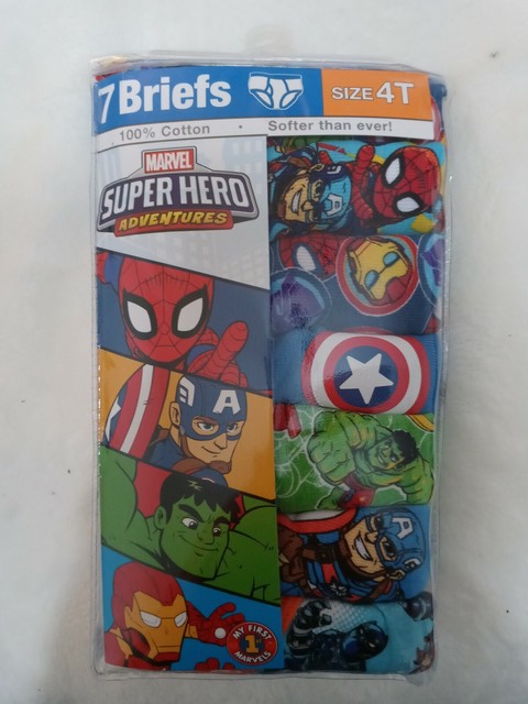 Marvel Avengers Toddler Boys' Briefs 7-pack Superhero Underwear Size 4t ...