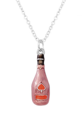 Pink 3D Champaign Bottle Pendant Necklace for Women | eBay