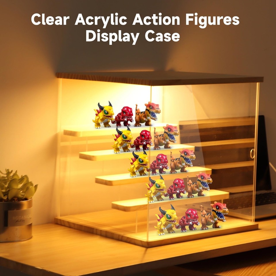Led Acrylic Figures Display Case - Clear Action Figurine Lighted ...