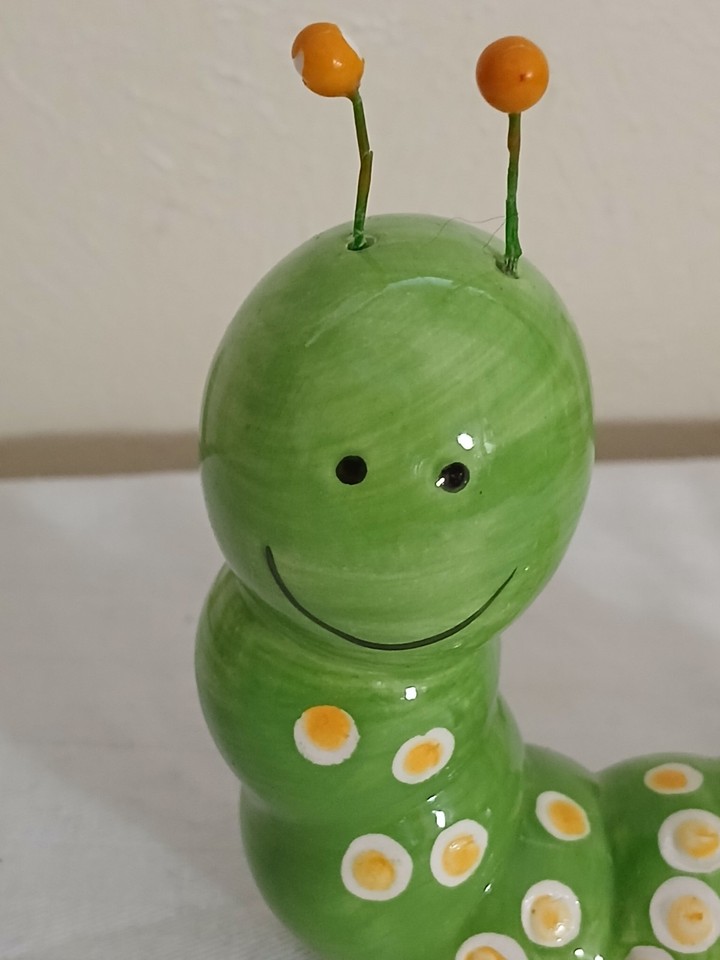 Vintage Mini Ceramic Inchworm Figurine Whimsical Decor, 2x3x.75 Inches ...